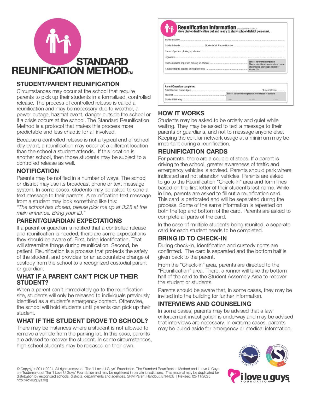 Standard Response Protocol & Standard Reunification Method – Nebraska ...